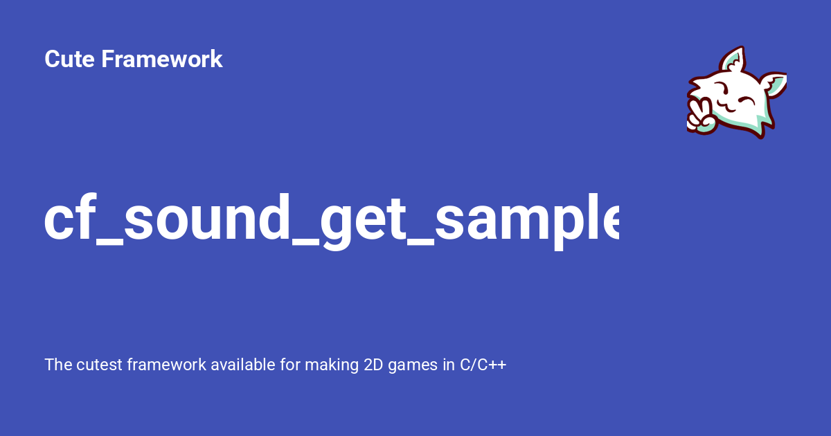 cf_sound_get_sample_index - Cute Framework