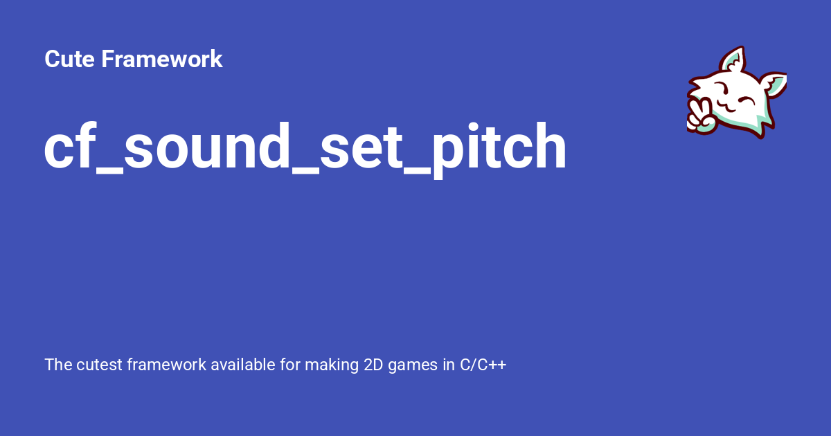 cf_sound_set_pitch - Cute Framework
