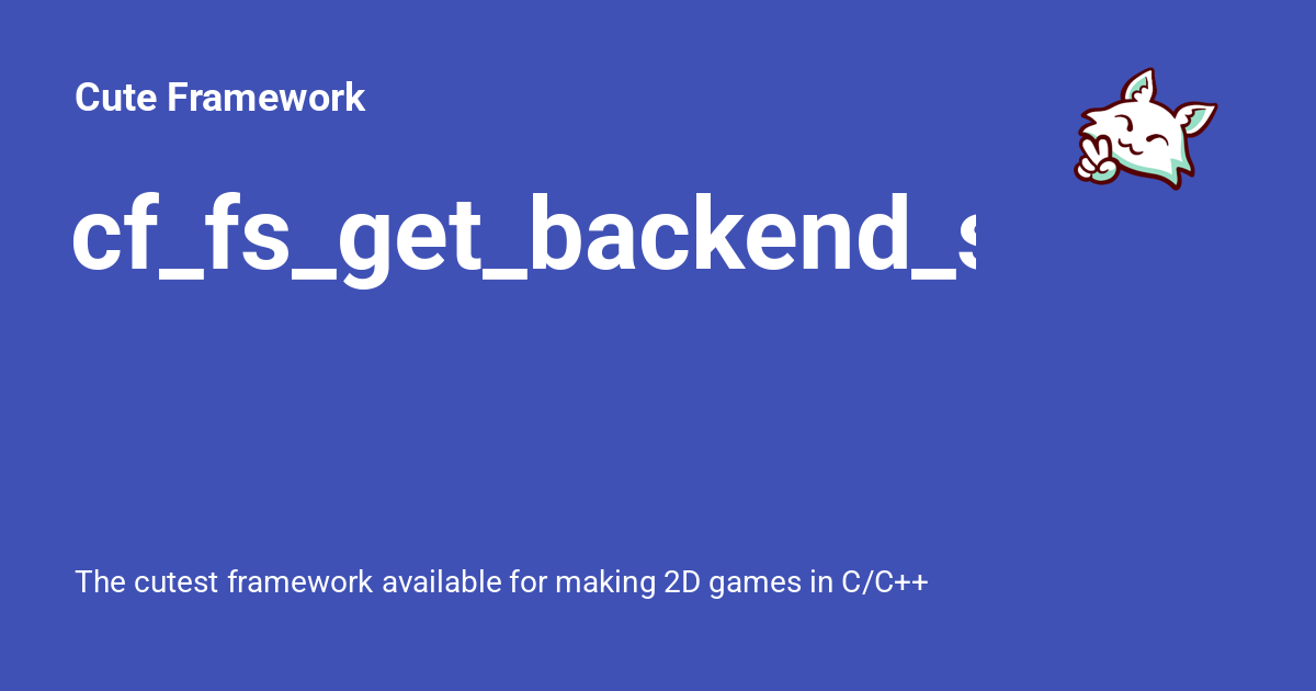 cf_fs_get_backend_specific_error_message - Cute Framework