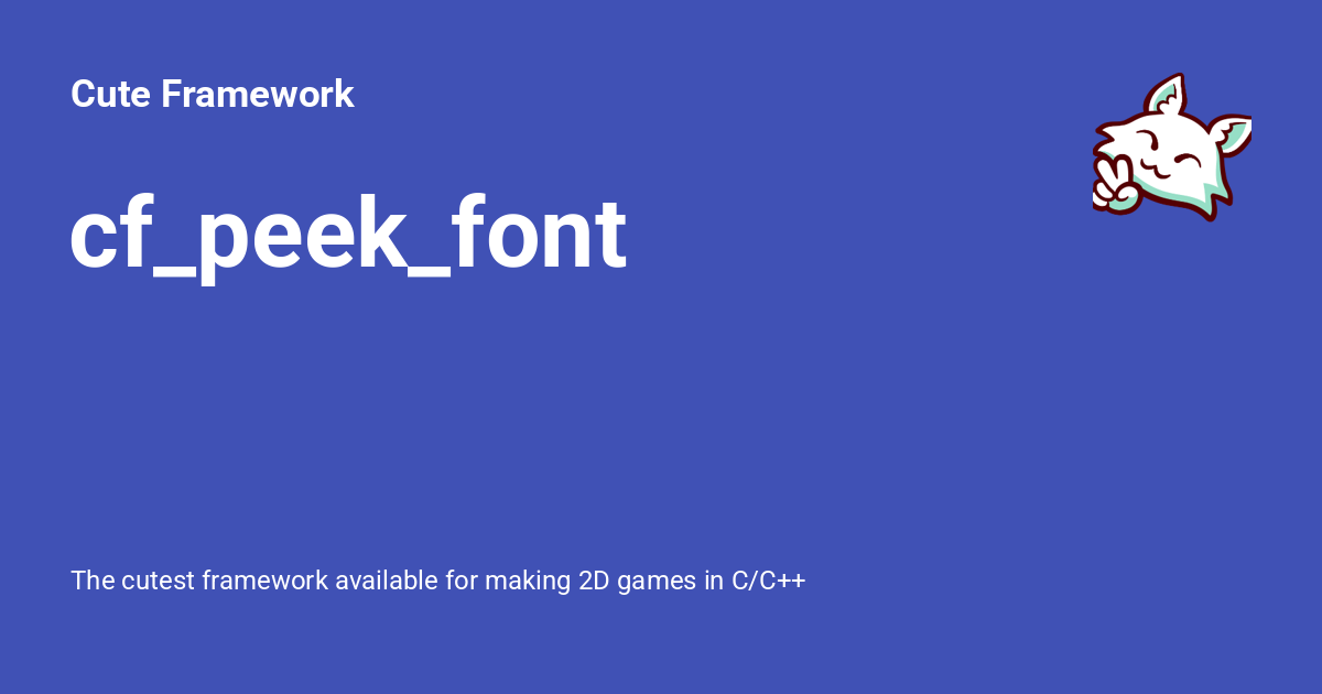 cf_peek_font - Cute Framework